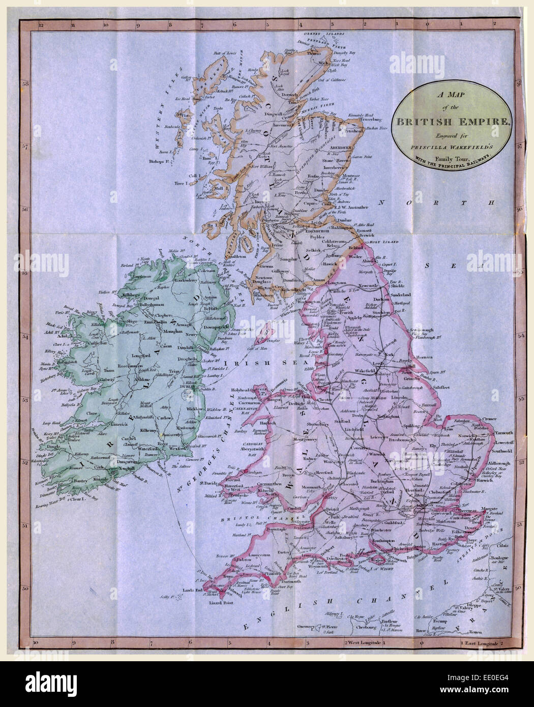 British Empire map, 19th century engraving Stock Photo - Alamy