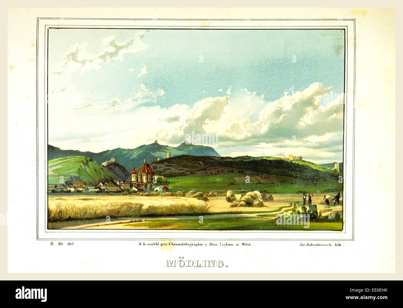 Modling, Austria, 19th century engraving Stock Photo - Alamy