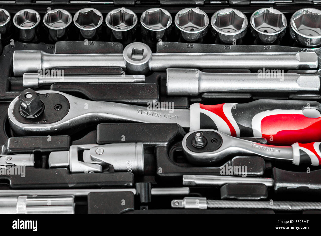 Industrial kit tools closeup photo Stock Photo - Alamy