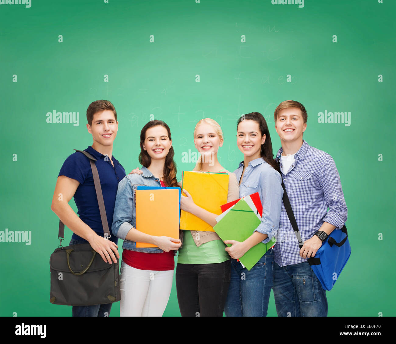 group of smiling students standing Stock Photo - Alamy