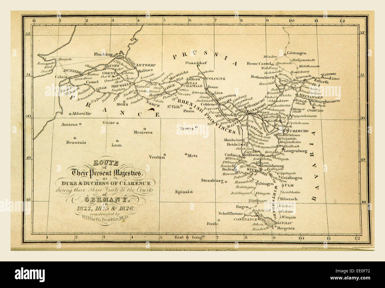 Route of their Royal Highnesses the Duke & Duchess of Clarence during ...