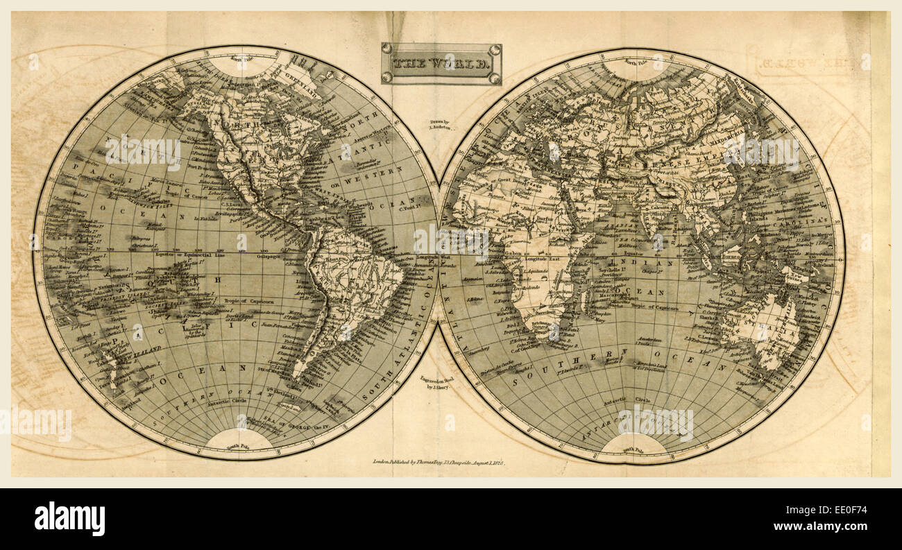 Map world 19th century hi-res stock photography and images - Alamy