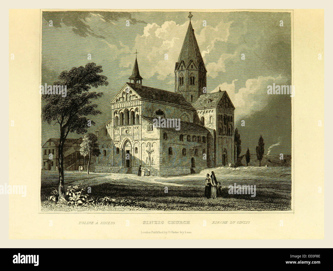 Sinzig Church, Germany, Tombleson's Views of the Rhine, 19th century ...