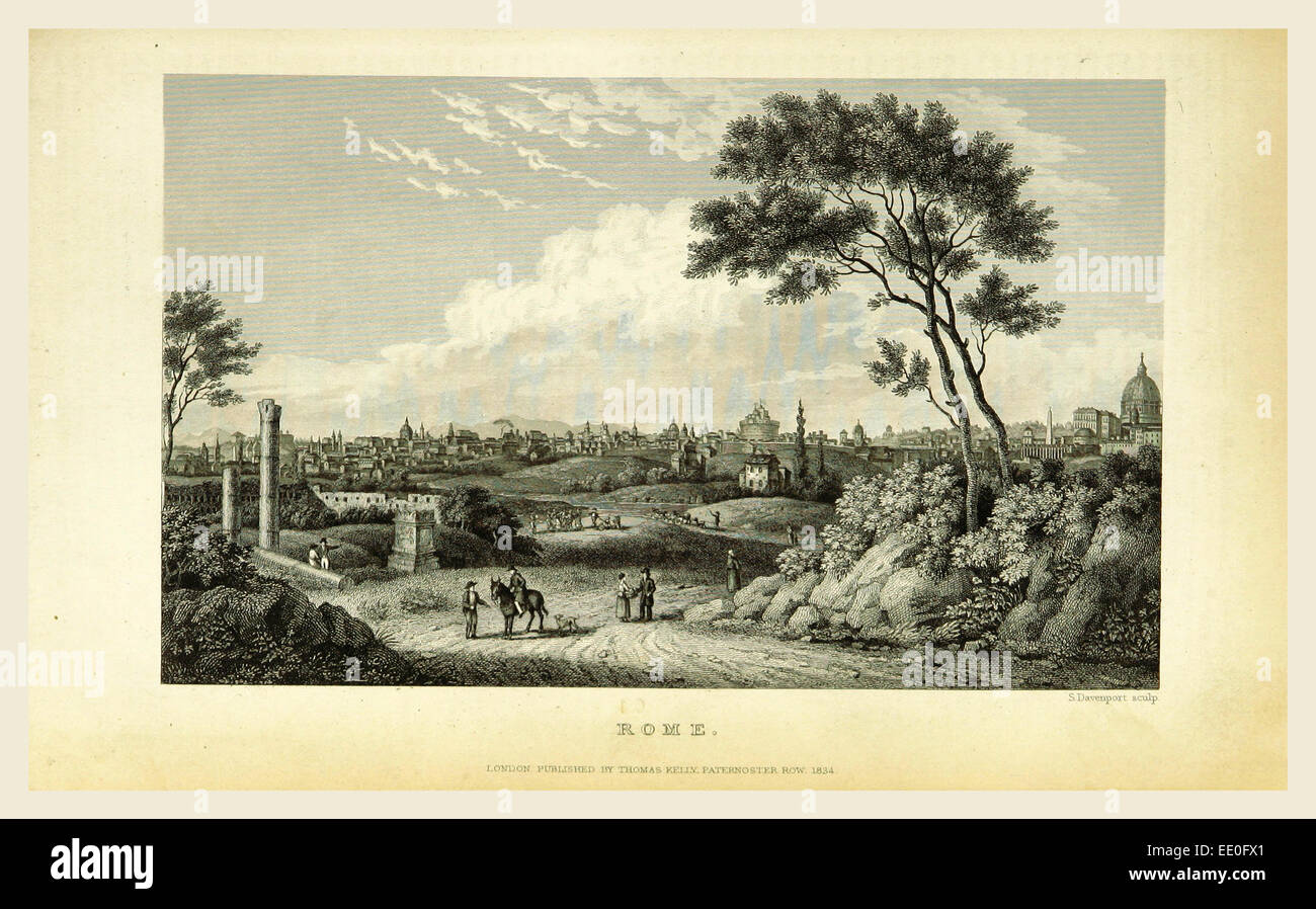 Rome, 19th century engraving Stock Photo - Alamy