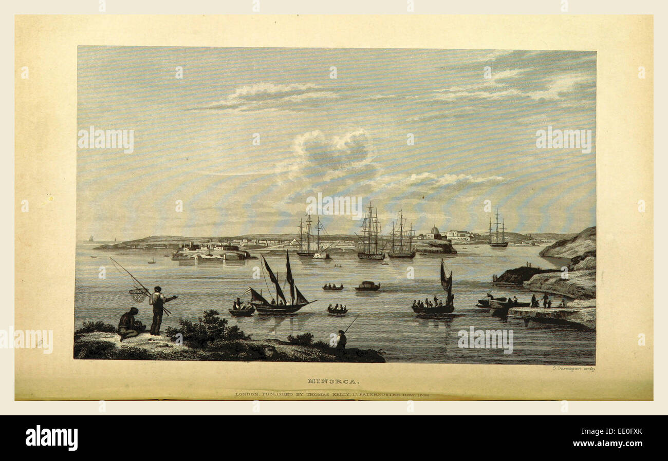 Minorca, 19th century engraving Stock Photo - Alamy