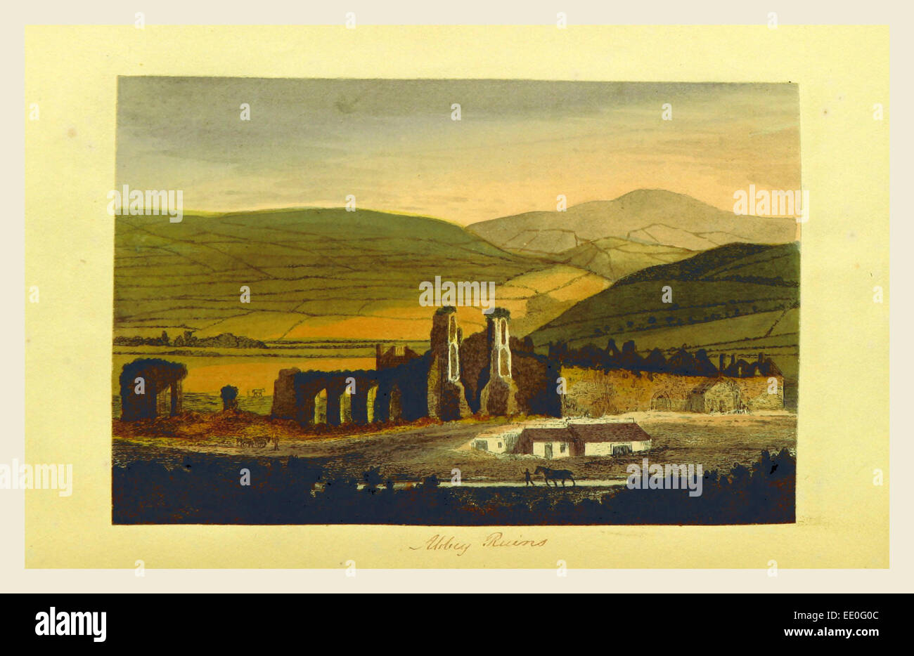 Guide to the beauties of Glyn Neath, Abbey Ruins Stock Photo - Alamy