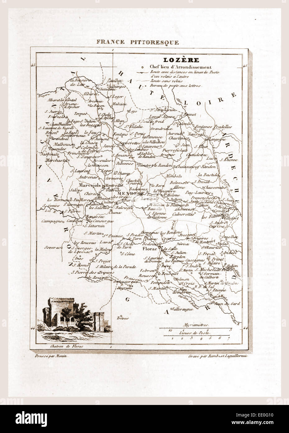 Map Of Lozere High Resolution Stock Photography and Images - Alamy