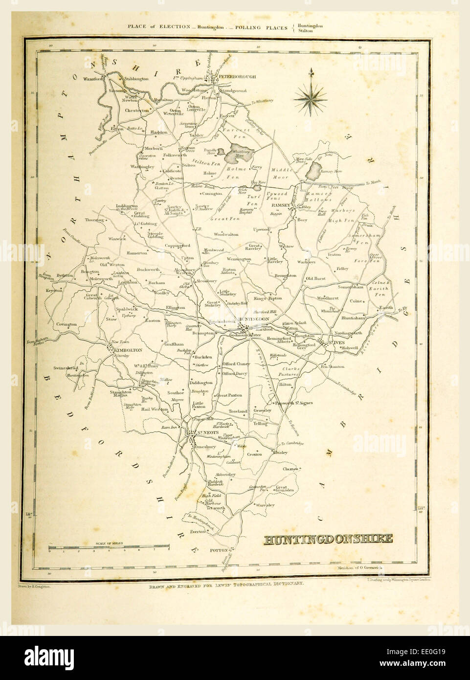 Huntingdonshire map hi-res stock photography and images - Alamy