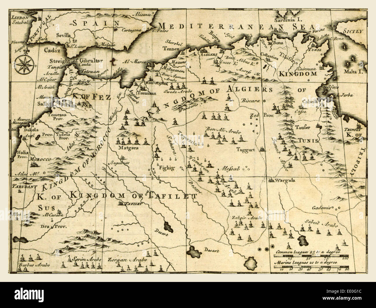 Map of the barbary hi-res stock photography and images - Alamy