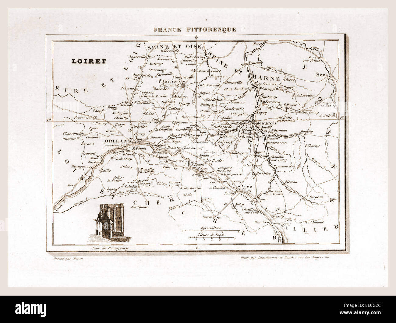 Map of loiret hi-res stock photography and images - Alamy
