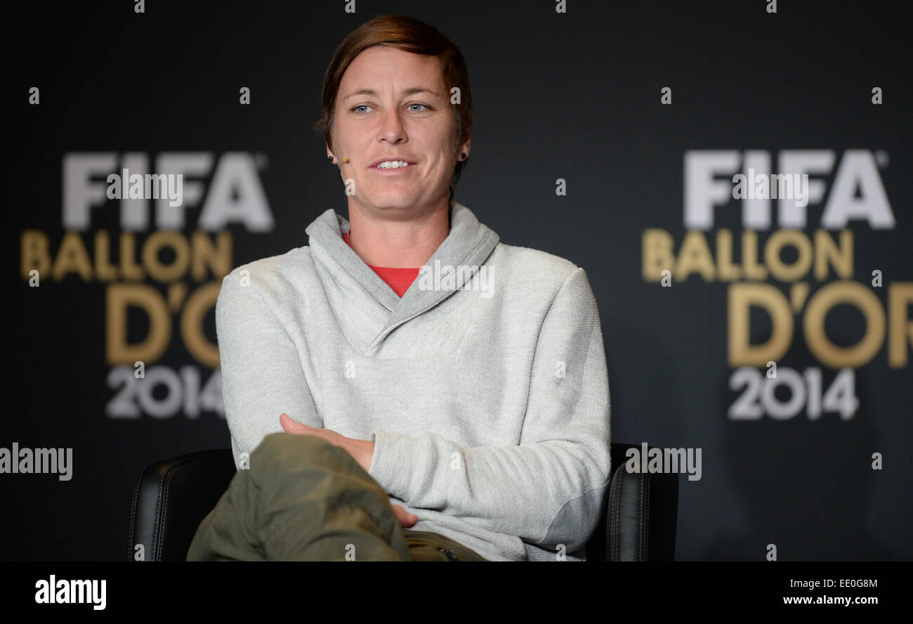 Zurich, Switzerland. 12th Jan, 2015. Soccer player Abby Wambach of USA ...
