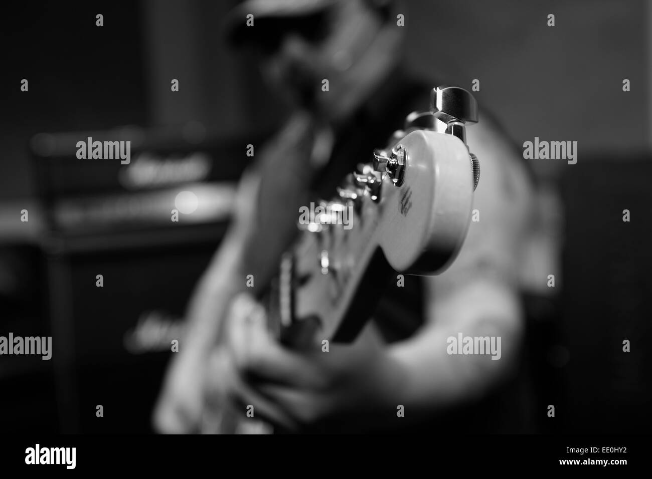 Band Practice B&W Stock Photo - Alamy
