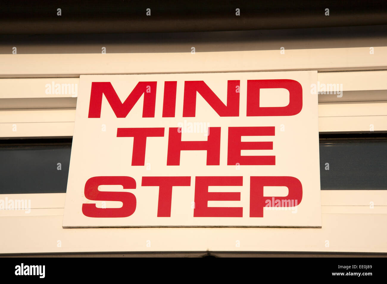 Mind the Step Sign Stock Photo - Alamy