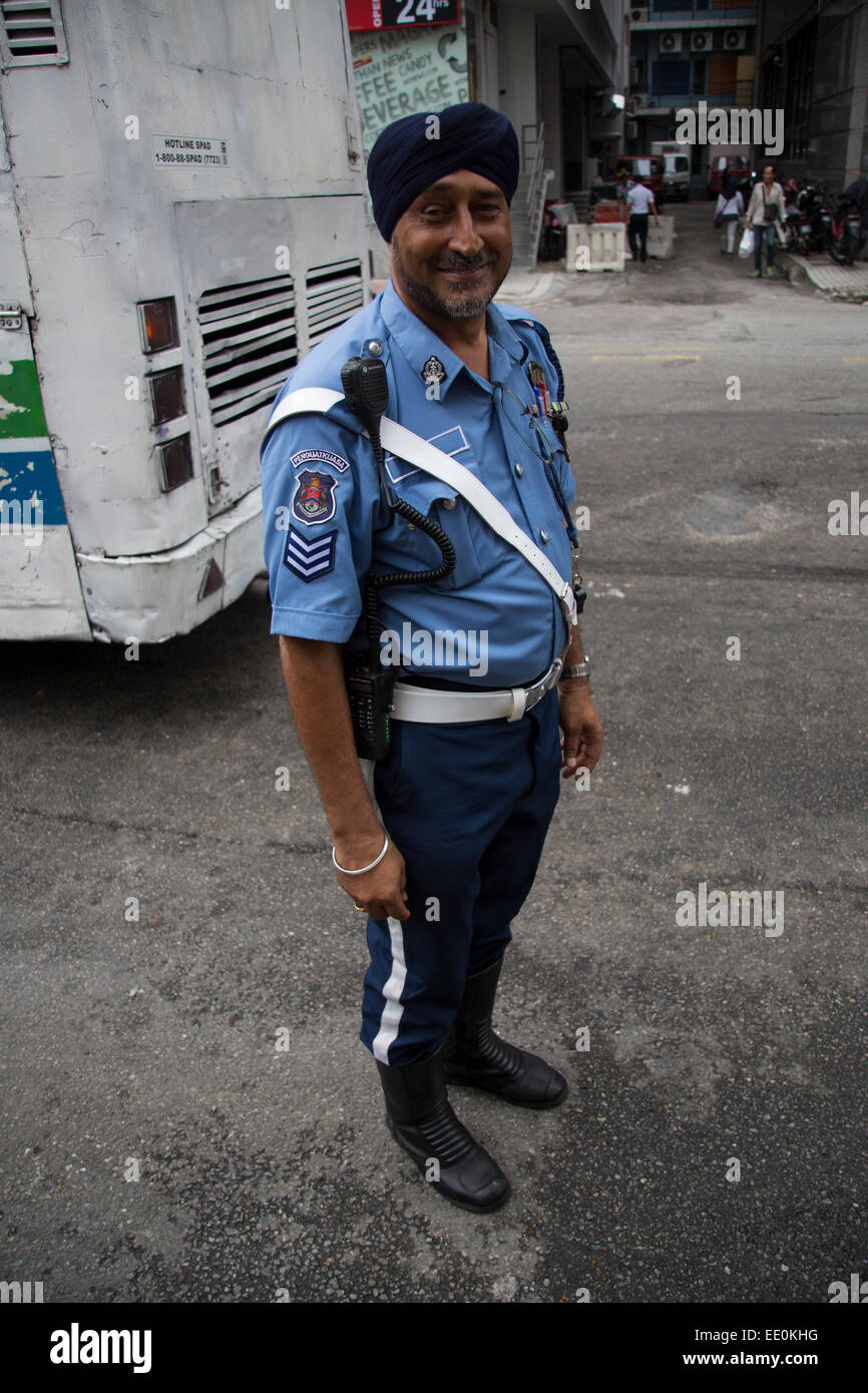 Kuala Lumpur, Police Officer, Directing Traffic, Turban, Sash, Uniform ...