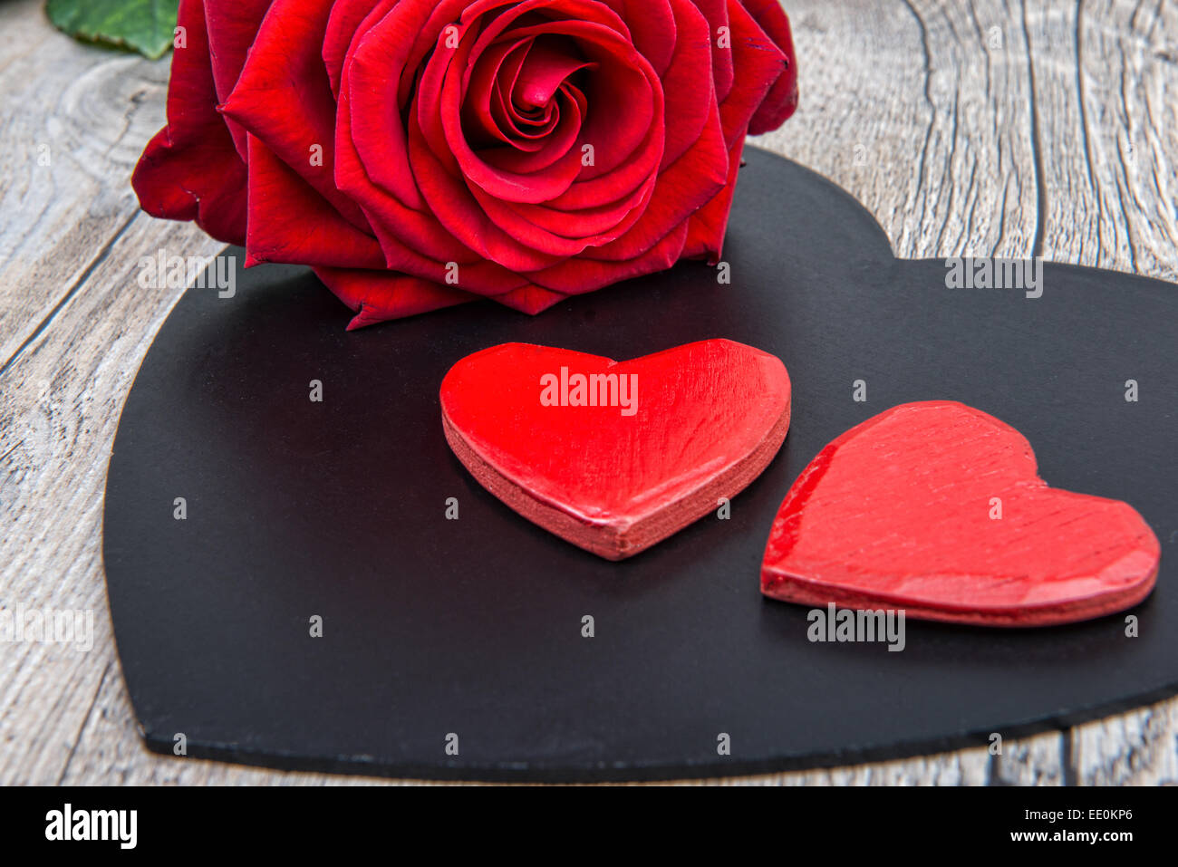 heart and rose for the feast of Valentine's day Stock Photo - Alamy