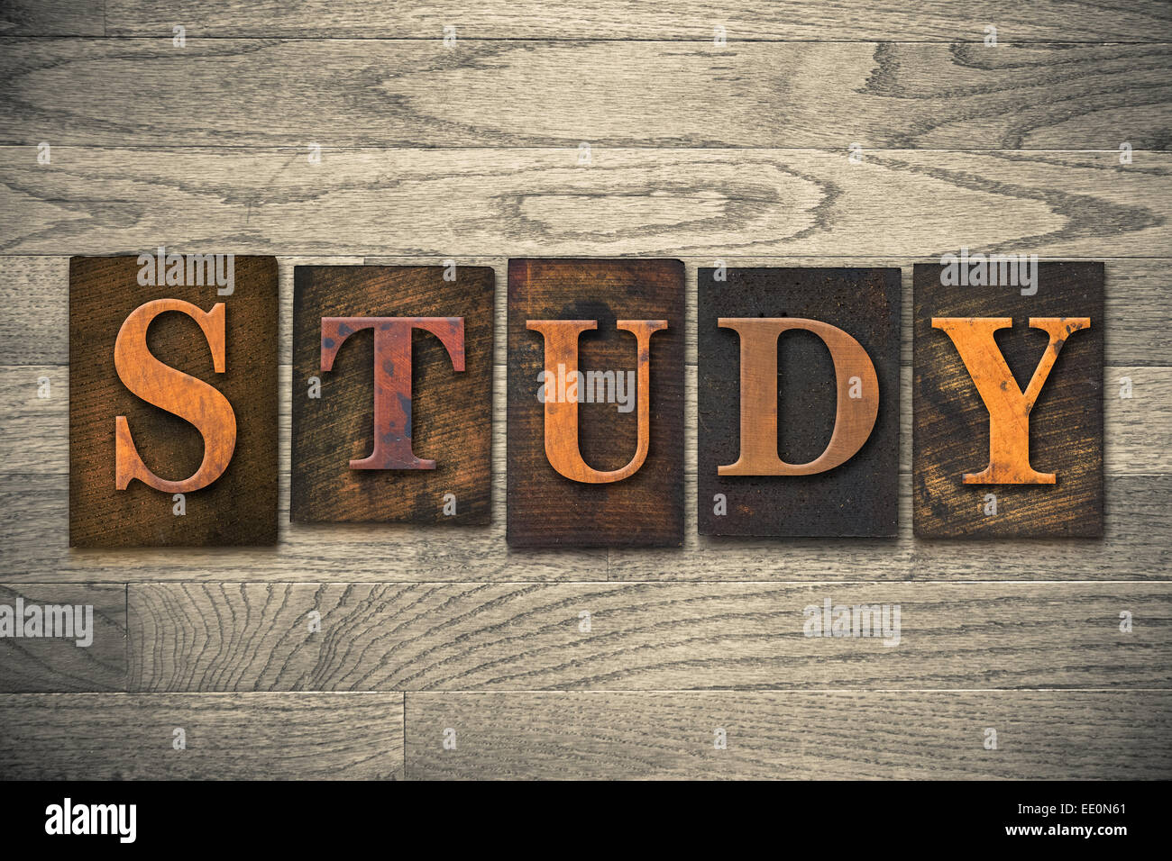 The word "STUDY" written in wooden letterpress type Stock Photo - Alamy