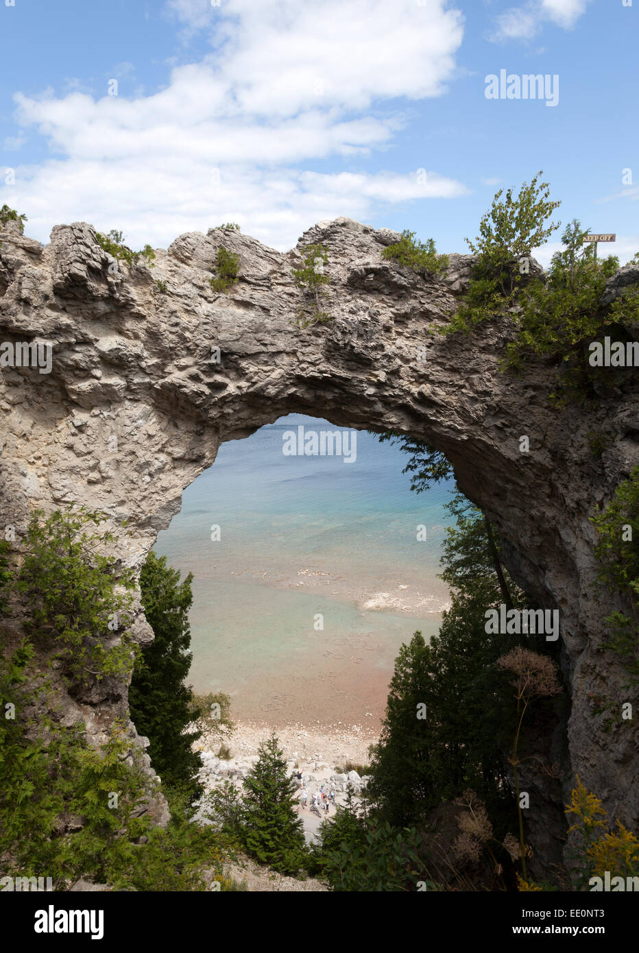 Famous.natural arch on Mackinac Island Stock Photo - Alamy