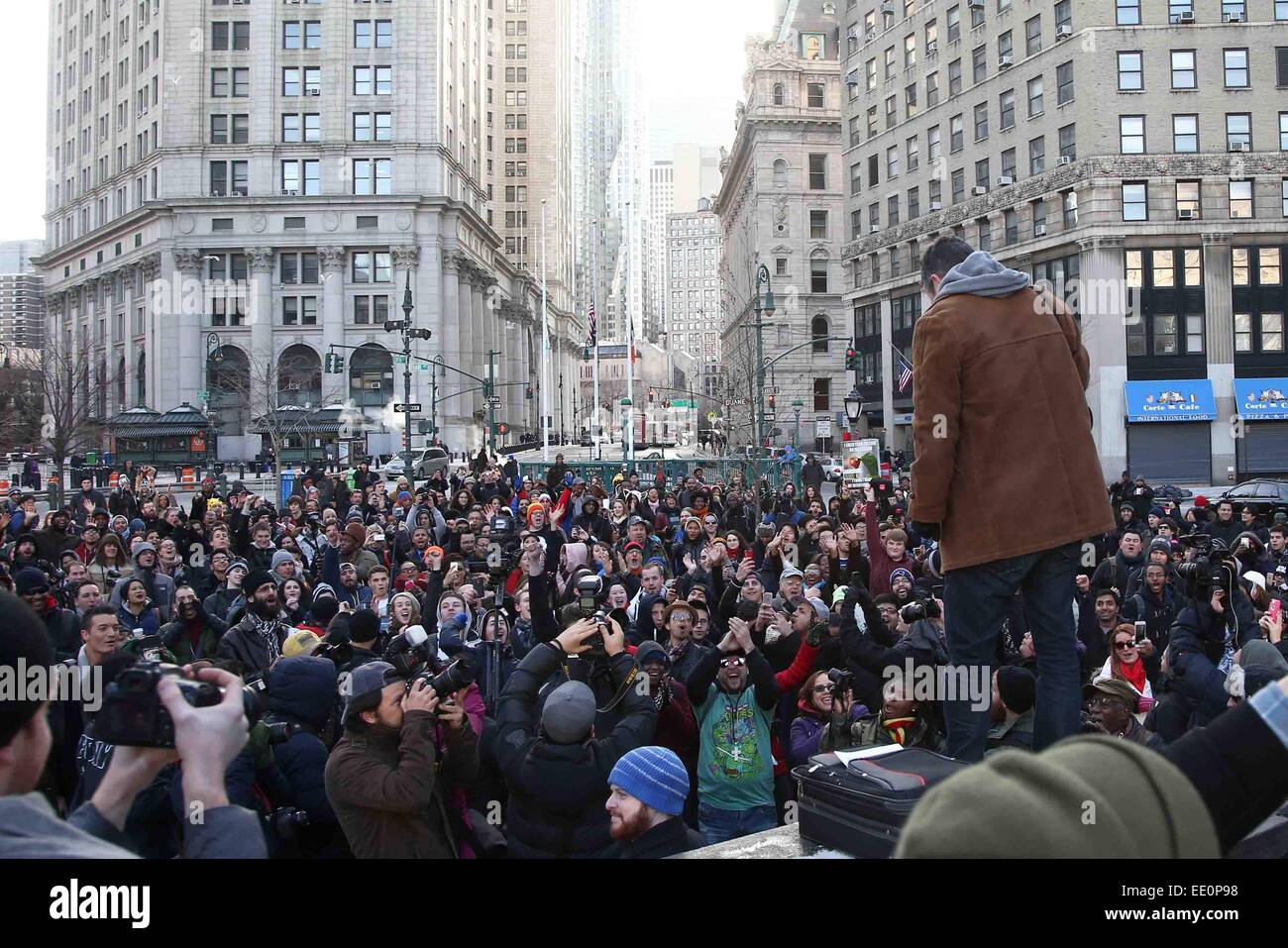 New York, USA. 11th January, 2015. Charlie Todd, founder of Improv ...
