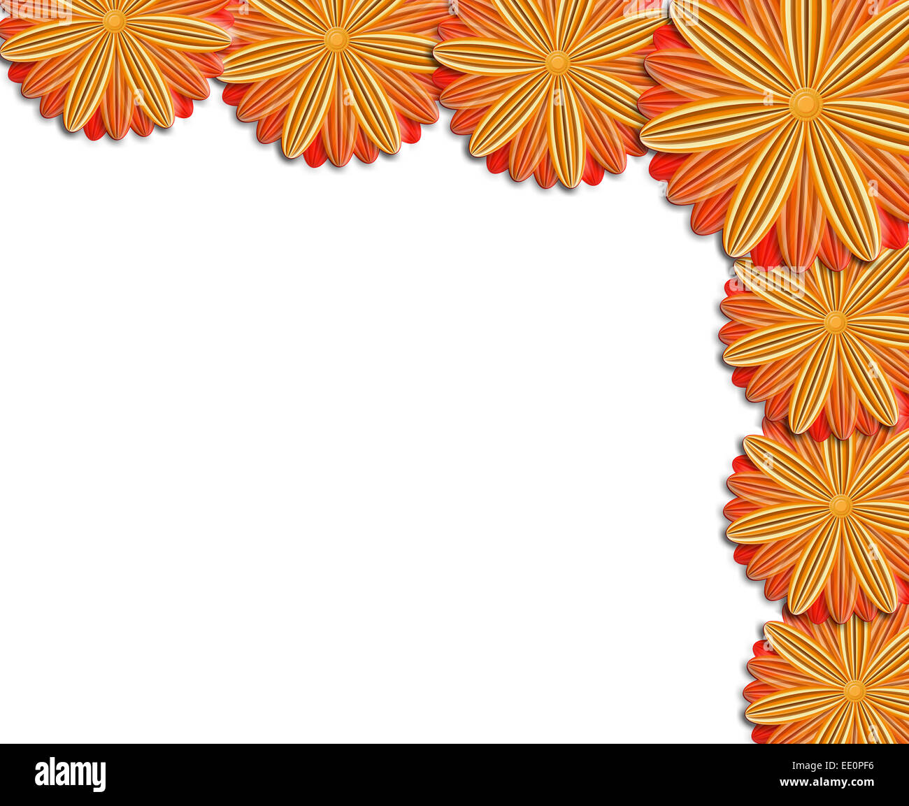 floral stylish ornament from red in upper right angle. Trendy red card ...
