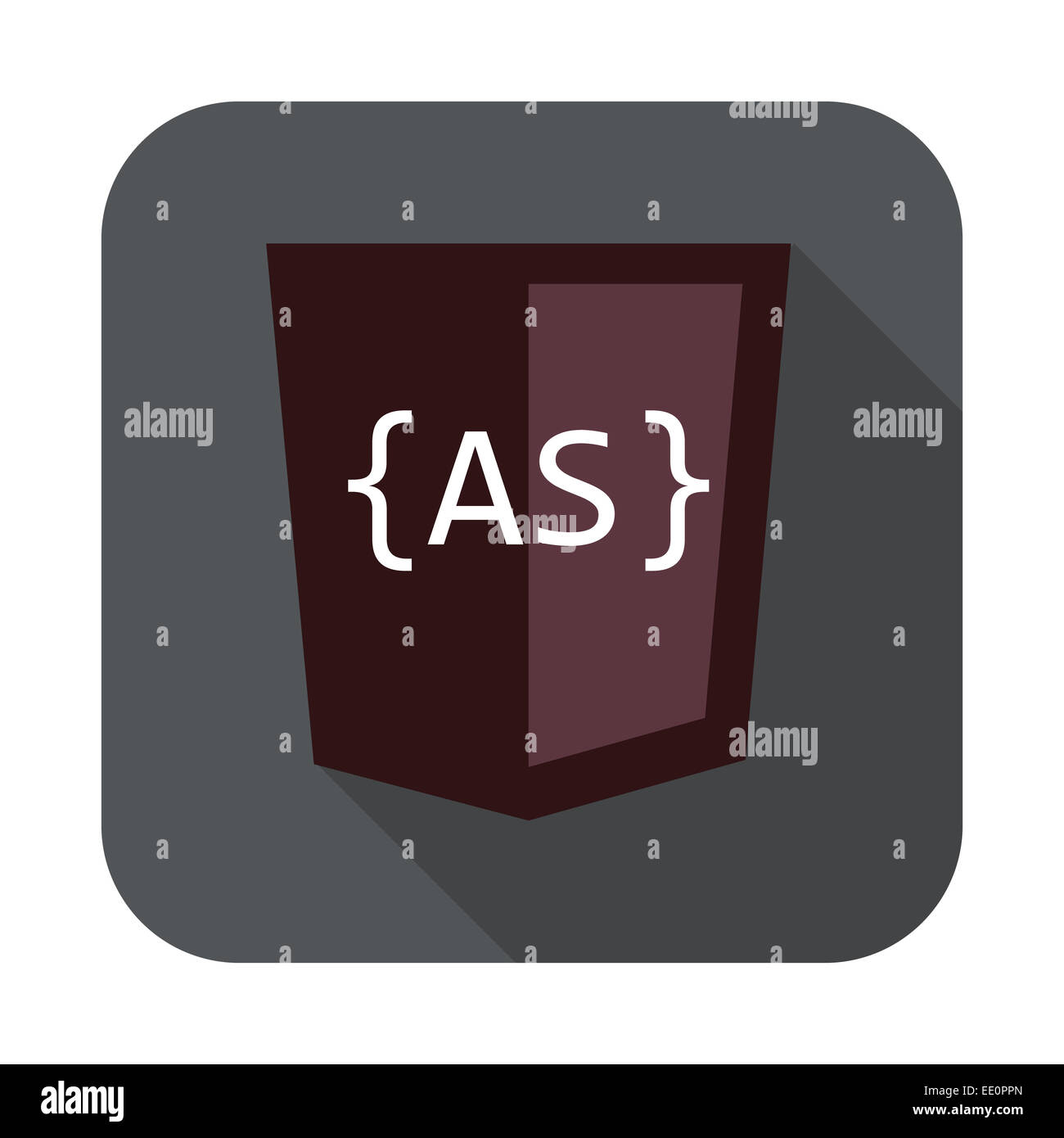 vector illustration of dark red shield with AS letters for script ...