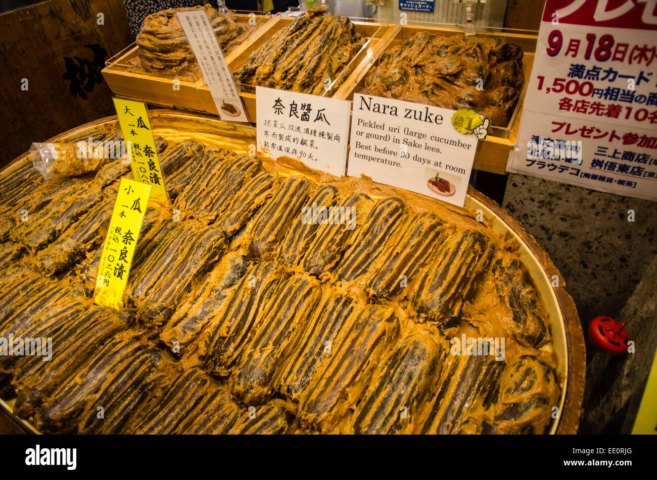 Local Specialty "Narazuke" at Nishiki Food Market in Kyoto, Japan Stock ...