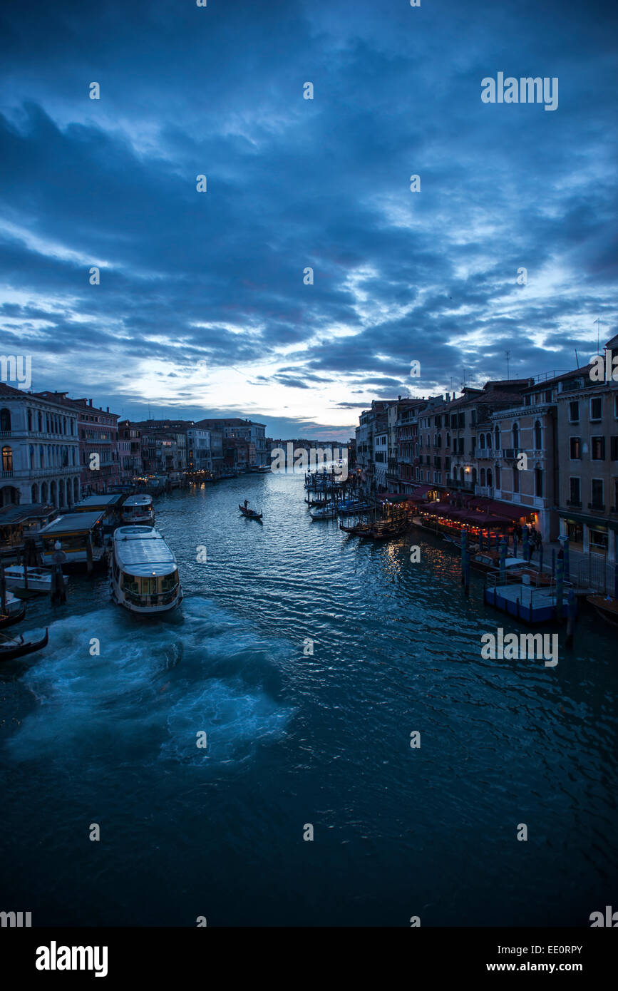 Grand Canal in Venice at dusk Stock Photo - Alamy