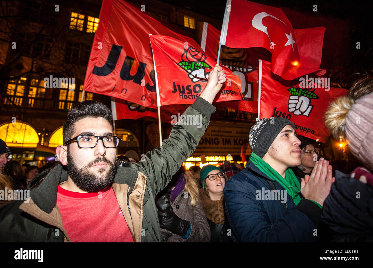 Munich, Germany. 12th January, 2015. Pegida protest in Munich draws ...