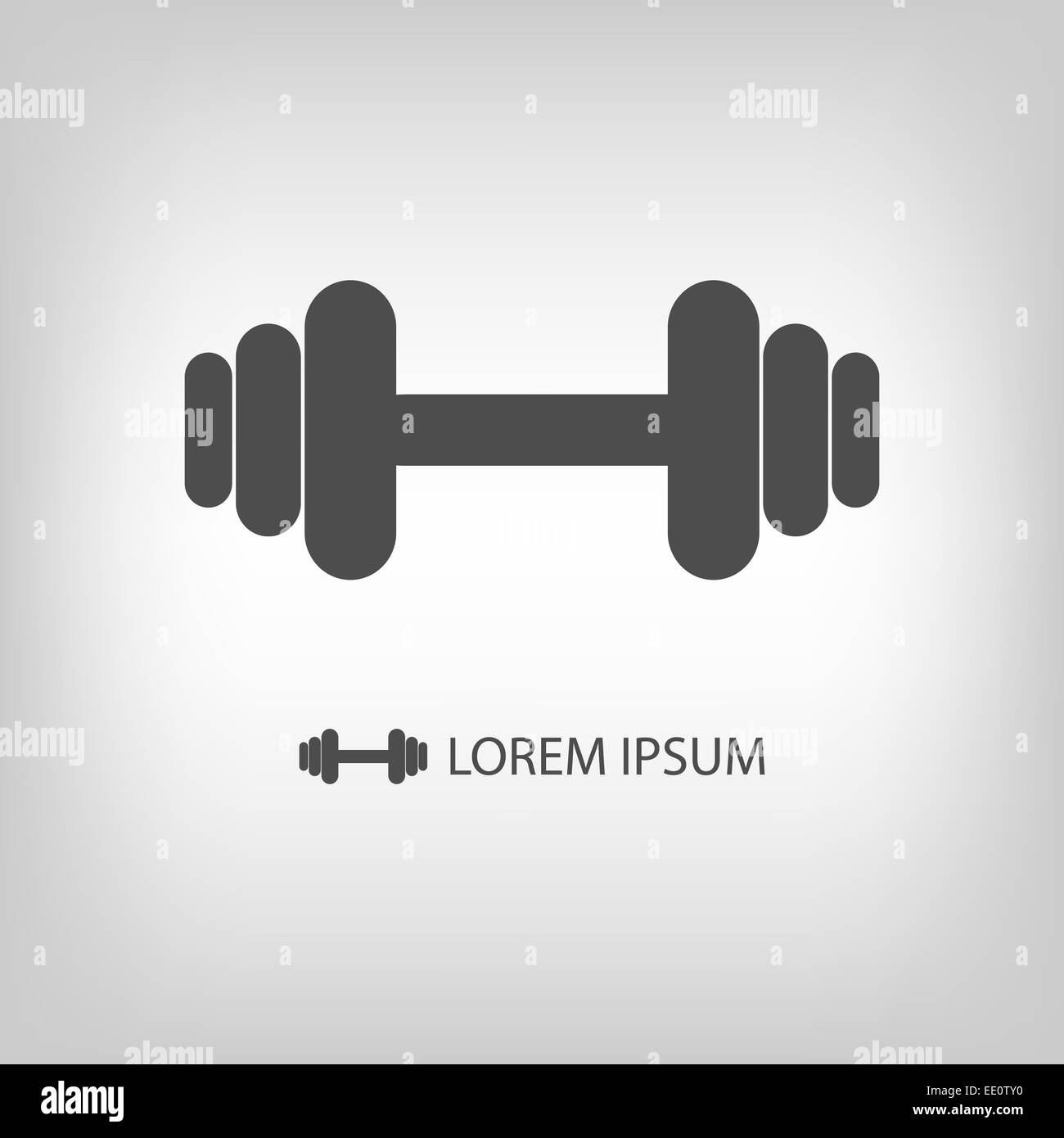 Gym dumbbell logo Black and White Stock Photos & Images - Alamy