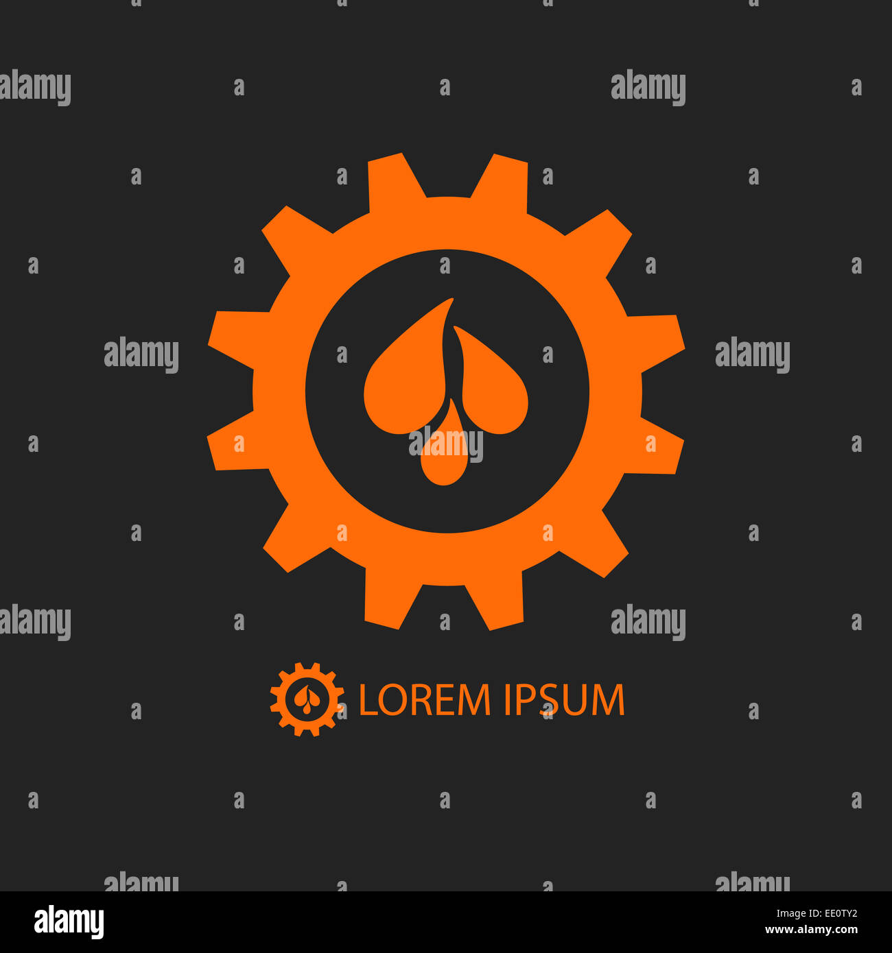 Black and orange gear wheel with water drops Stock Photo - Alamy