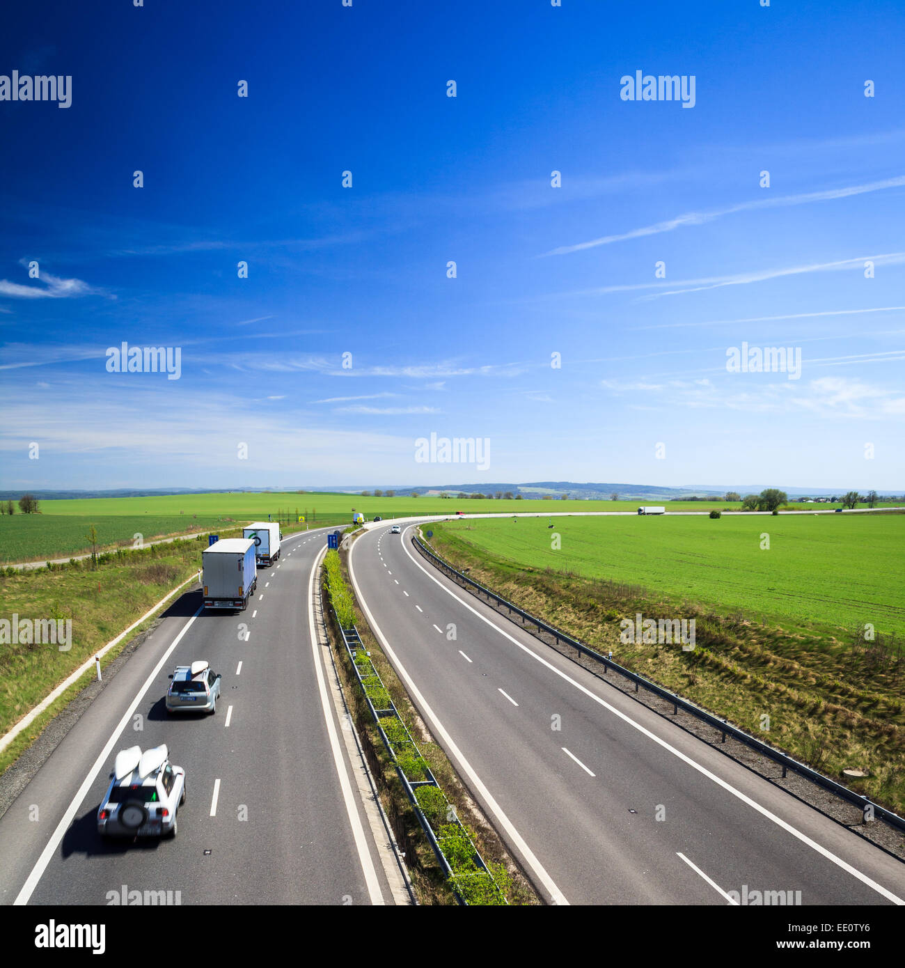 highway traffic on a lovely, sunny summer day Stock Photo - Alamy