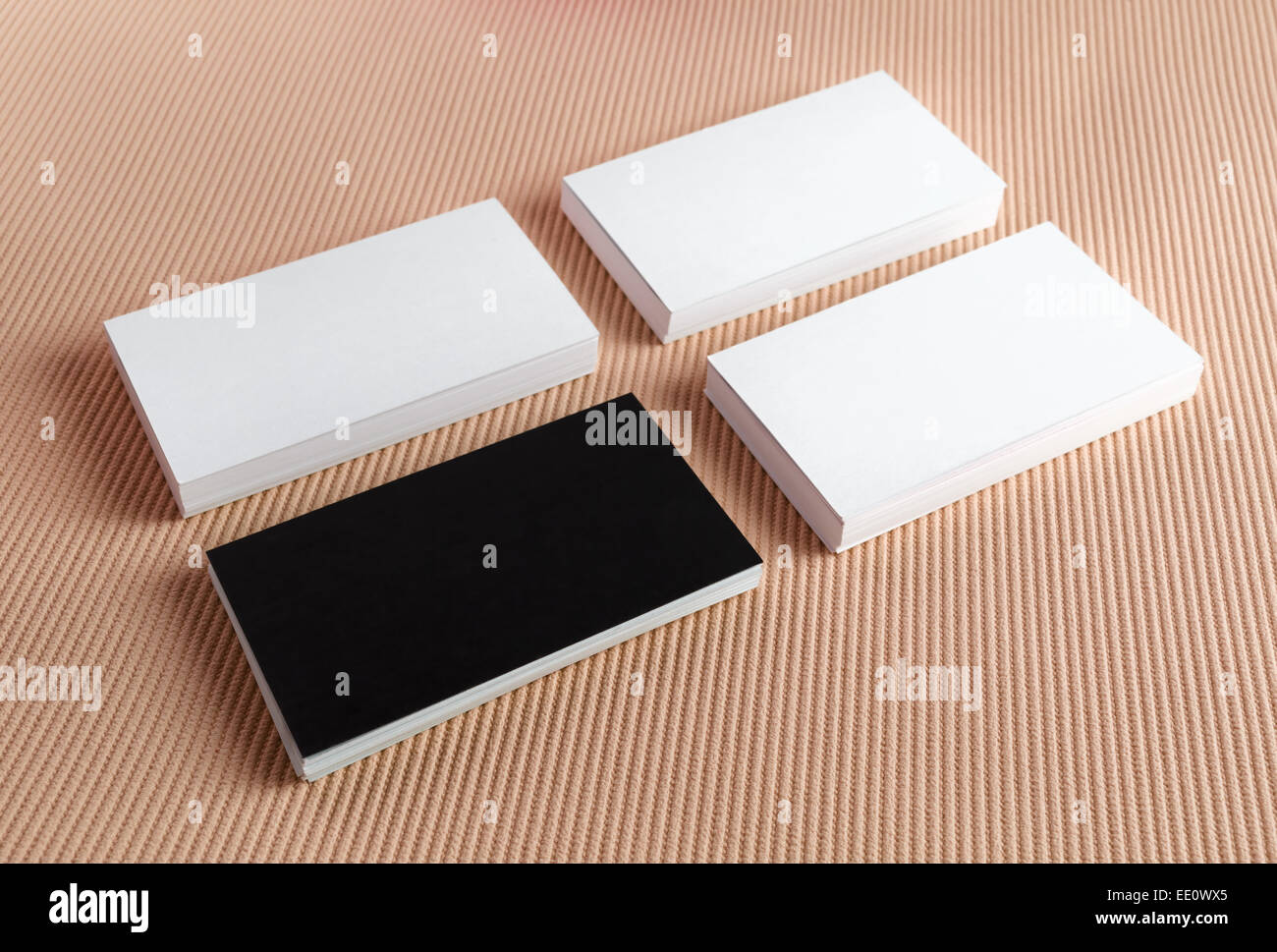 Blank black and white business cards on a color background. Template ...