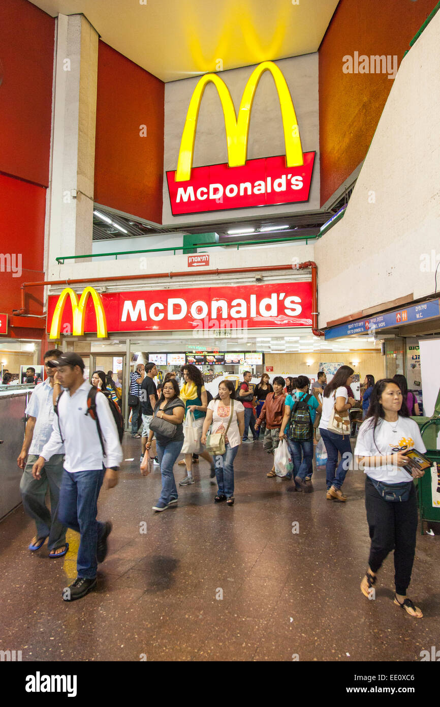 Inside of the Central Bus Station, Tel Aviv, Israel Stock Photo - Alamy