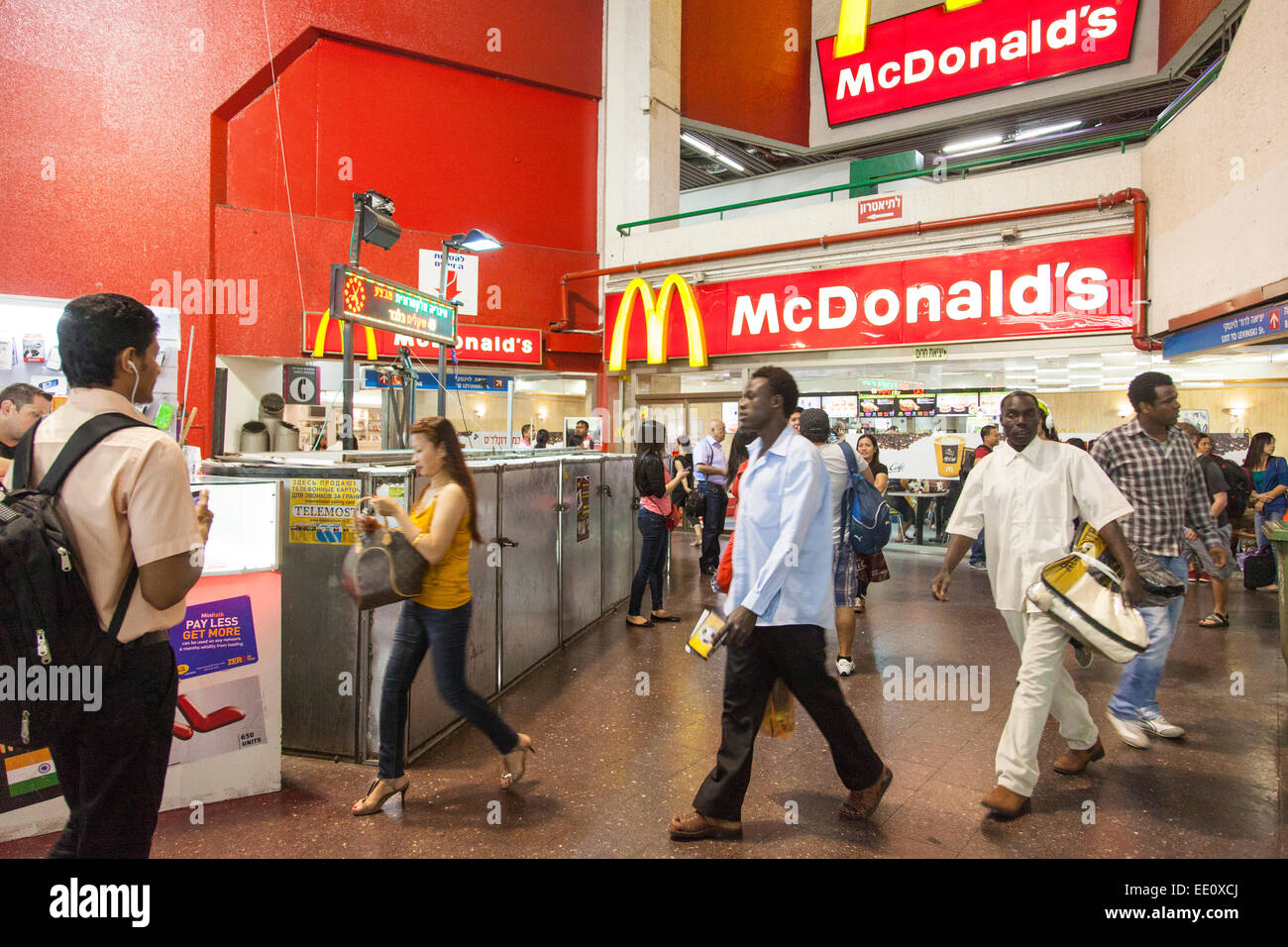 Inside of the Central Bus Station, Tel Aviv, Israel Stock Photo - Alamy
