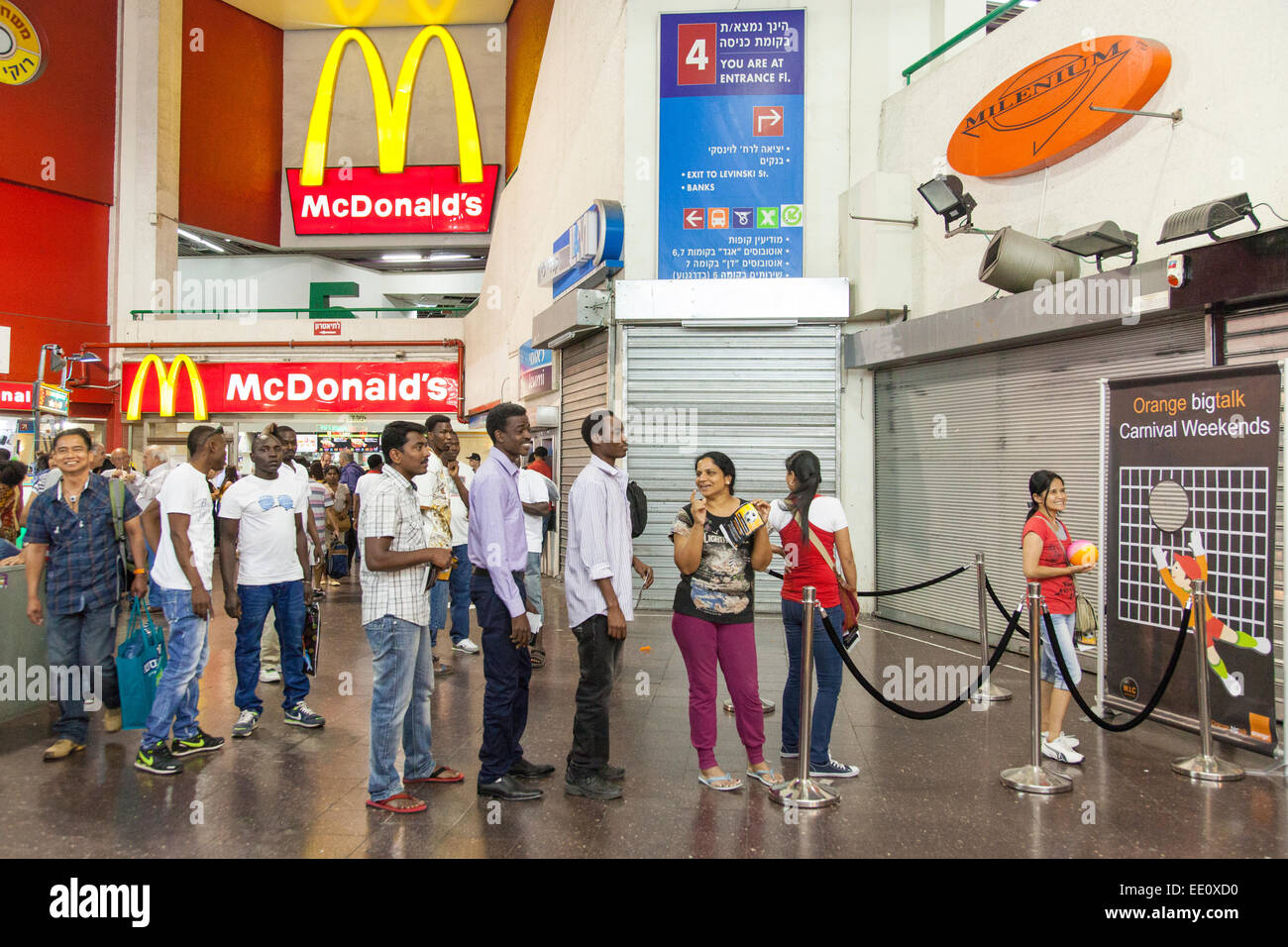 Inside of the Central Bus Station, Tel Aviv, Israel Stock Photo - Alamy