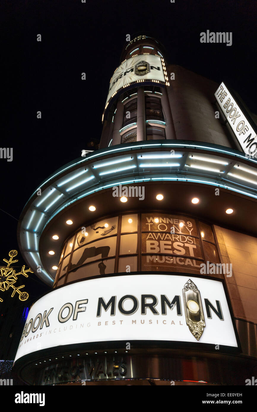 The book of Mormon at the Prince of Wales Theatre in London Stock Photo ...