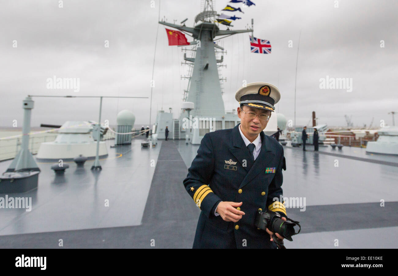 A general view of the top deck of the Chinese Naval assault ship Chang ...