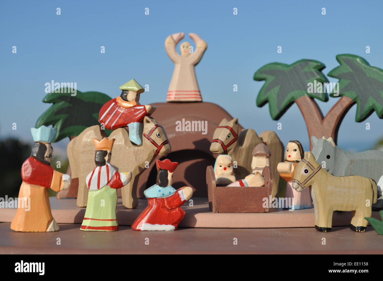 A Belen, or Nativity Scene, depicting the Three Kings visiting Baby ...