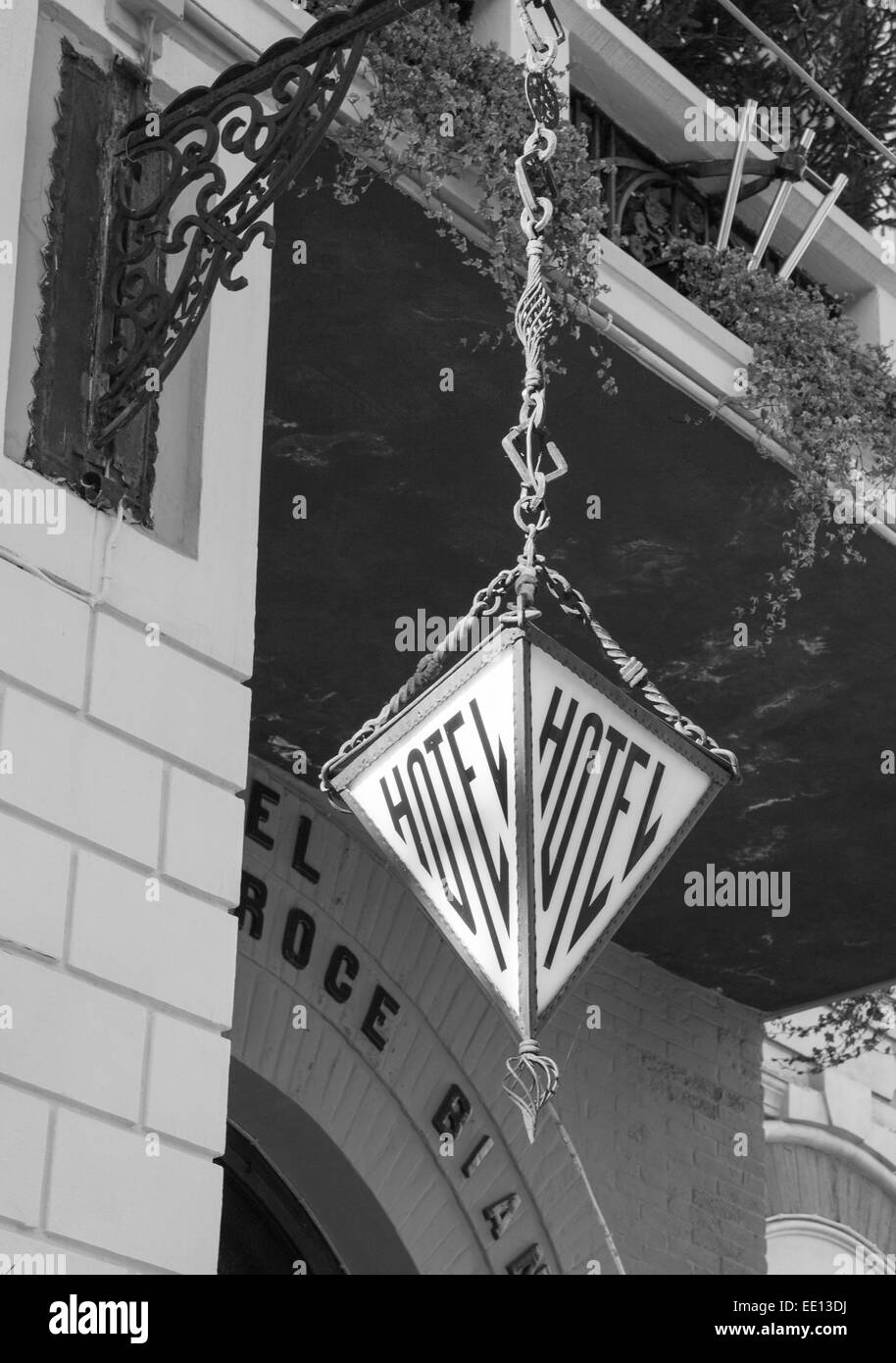 triangle hotel sign Stock Photo - Alamy