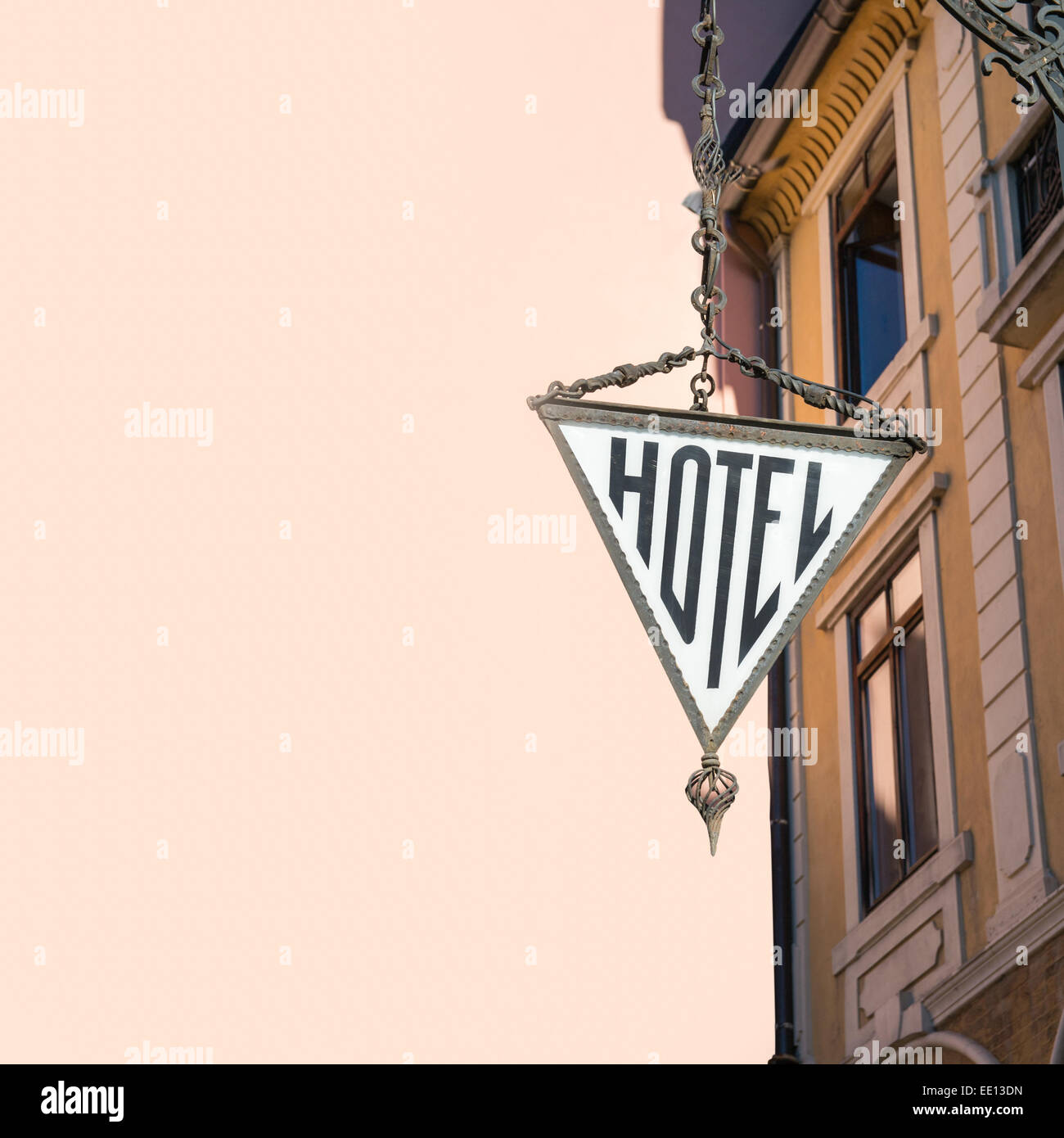 triangle hotel sign Stock Photo - Alamy