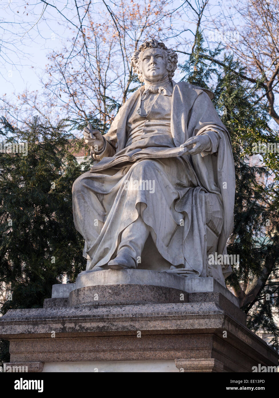 Statue of Goethe in Central Vienna. This monumental marble statue of ...