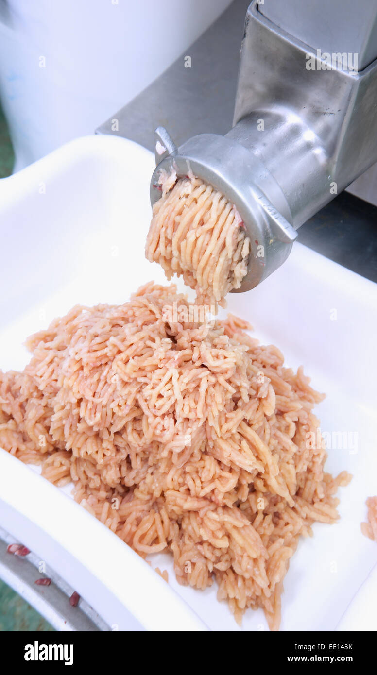 Chef mixing minced pork meat hi-res stock photography and images - Alamy