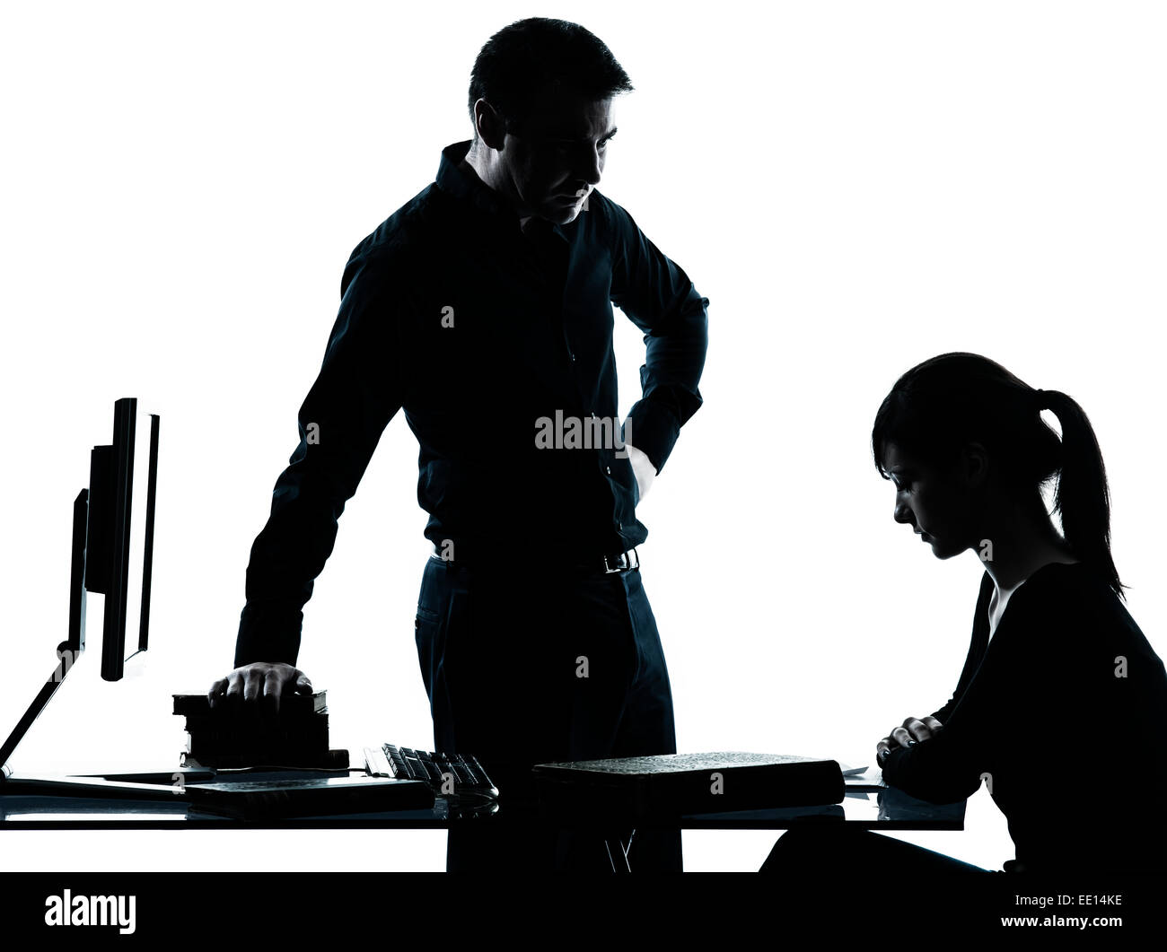 one man father professor and student teenager girl helping for homework ...