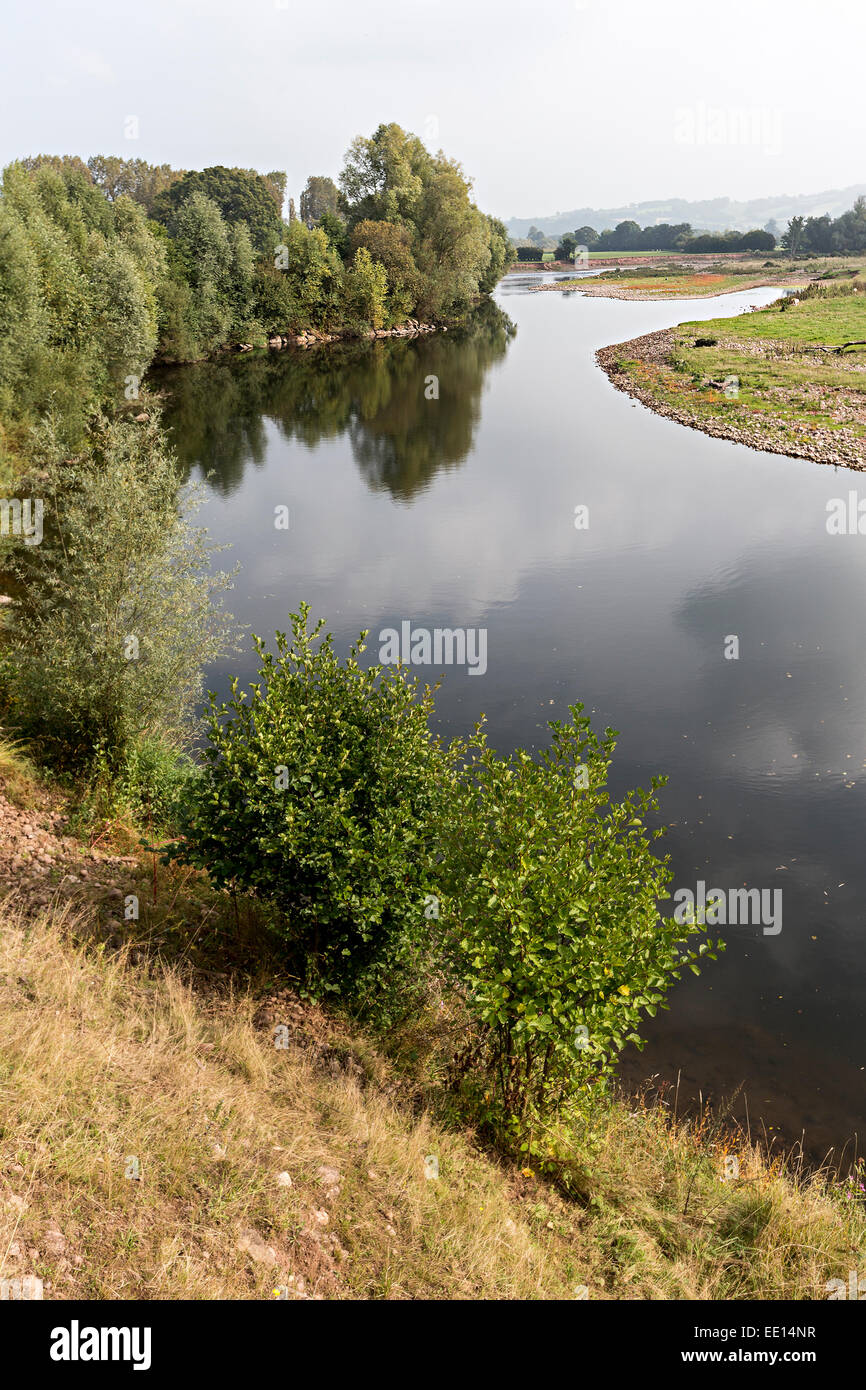 River Usk on the Usk Valley walk, Monmouthshire, Wales, UK Stock Photo ...