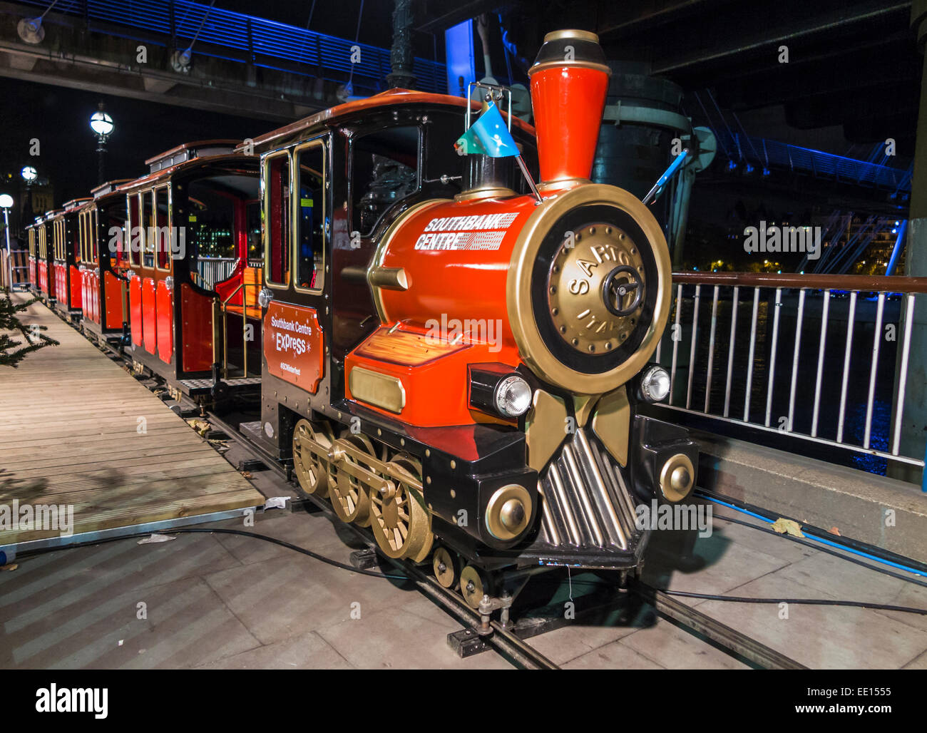 Festive train (Southbank Centre Express) at the popular traditional ...