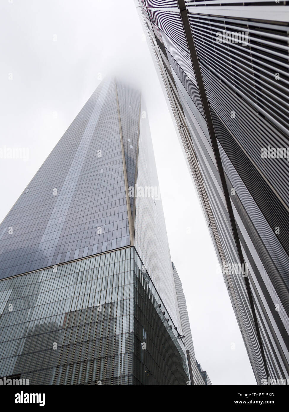 Buildings Higher than you can see: World Trade Tower in the clouds. The ...
