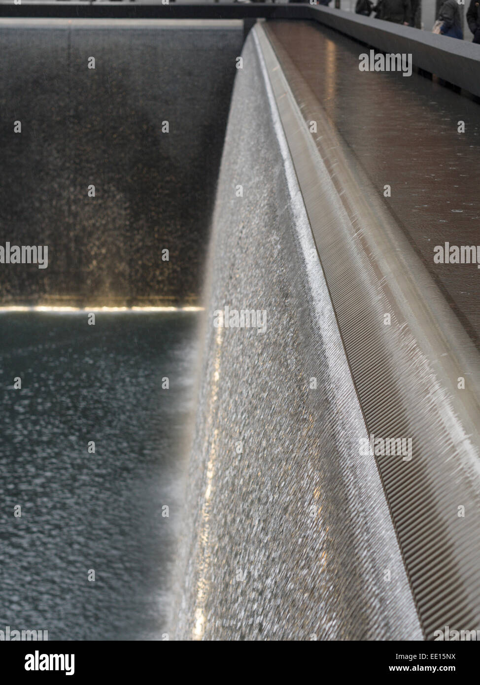 Memorial falls detail in the rain. Detail of the waterfall that makes ...