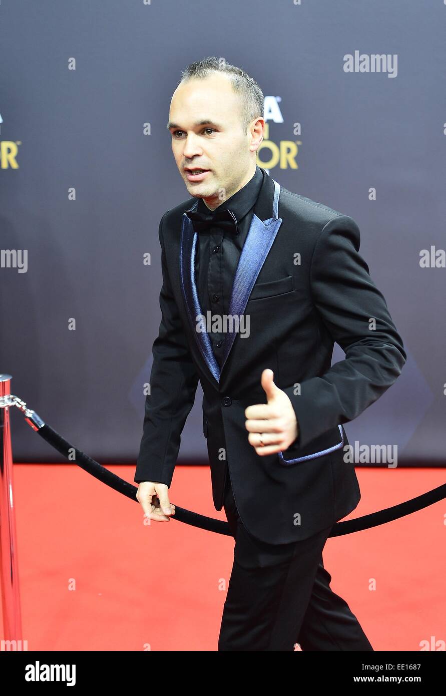 Zurich, Switzerland. 12th Jan, 2015. ANDRES INIESTA poses for photos ...