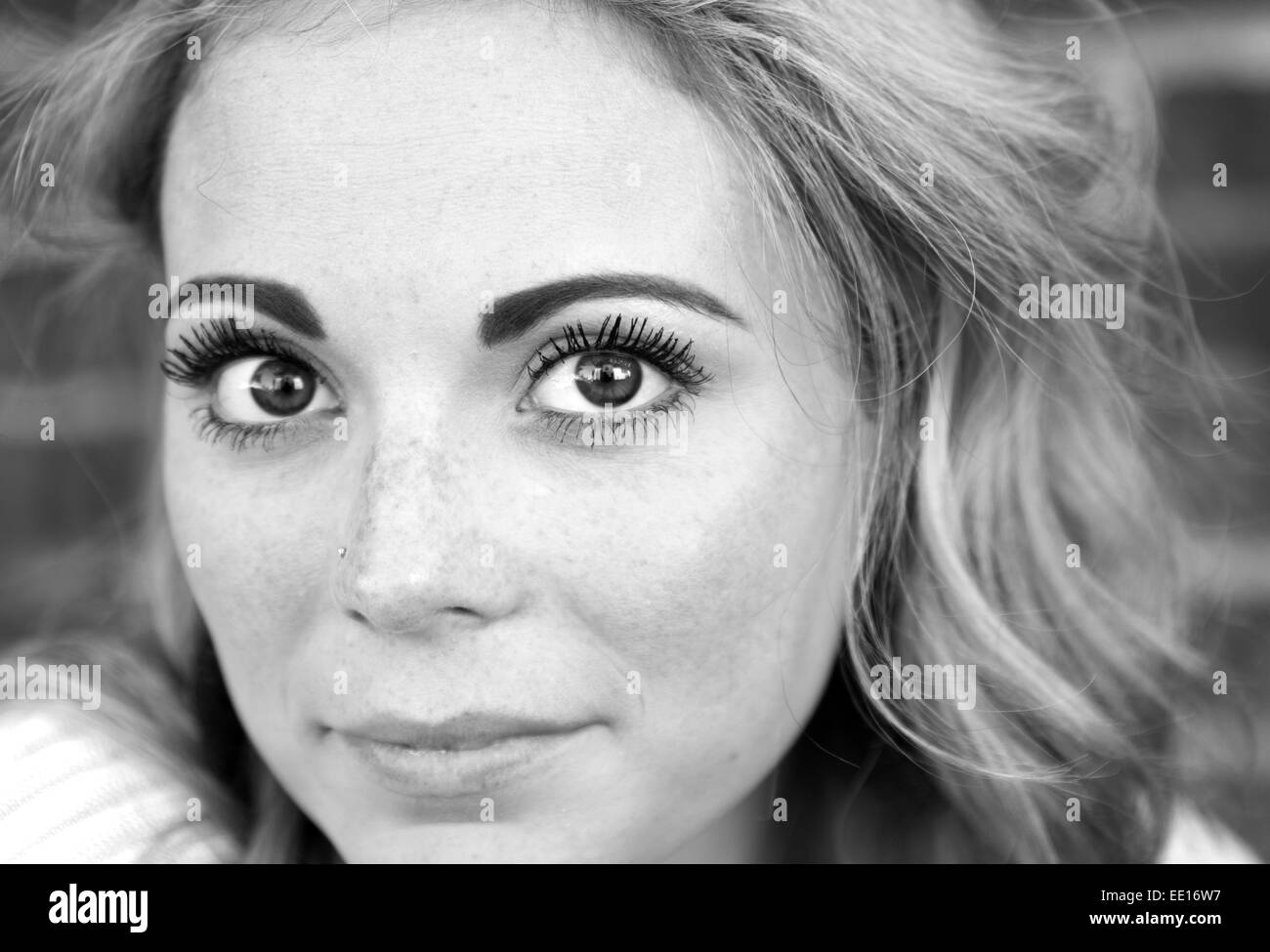 Closeup smile Black and White Stock Photos & Images - Alamy