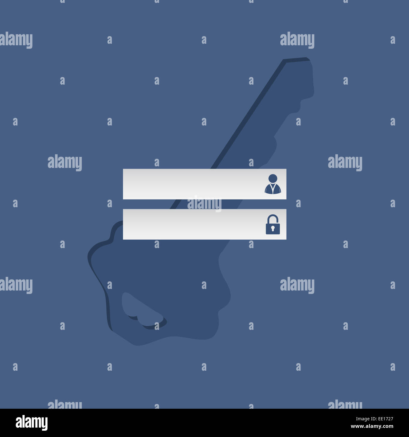 Cool new login screen design with huge key icon Stock Photo - Alamy