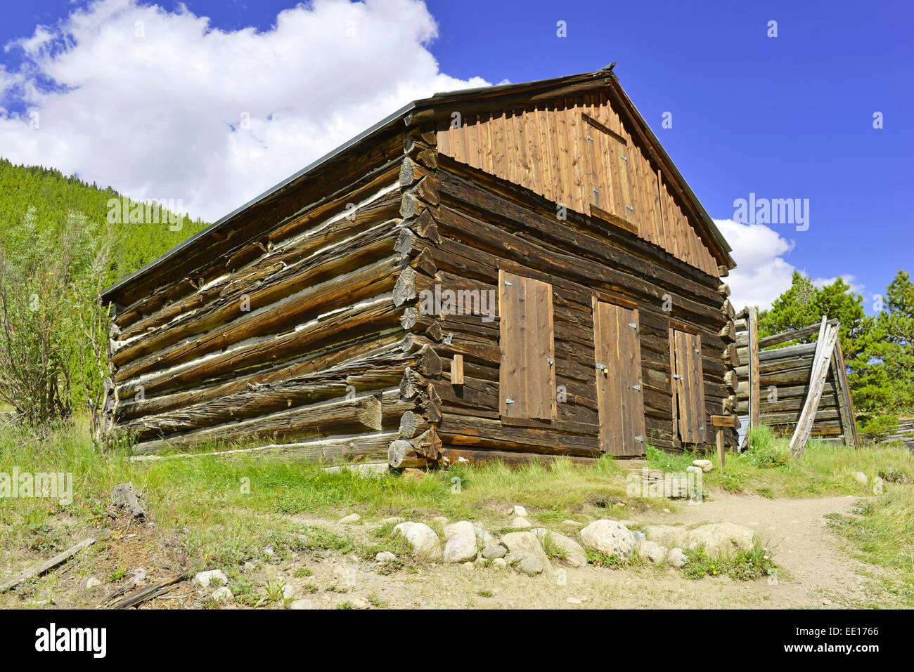 Vintage Log cabin in old mining town, Colorado Stock Photo - Alamy